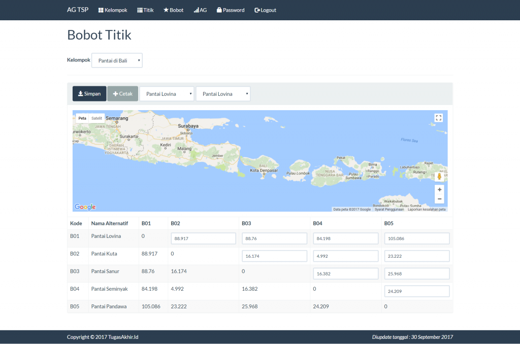 Source Code Algoritma Genetika TSP dengan PHP dan MySQL - TugasAkhir.Id