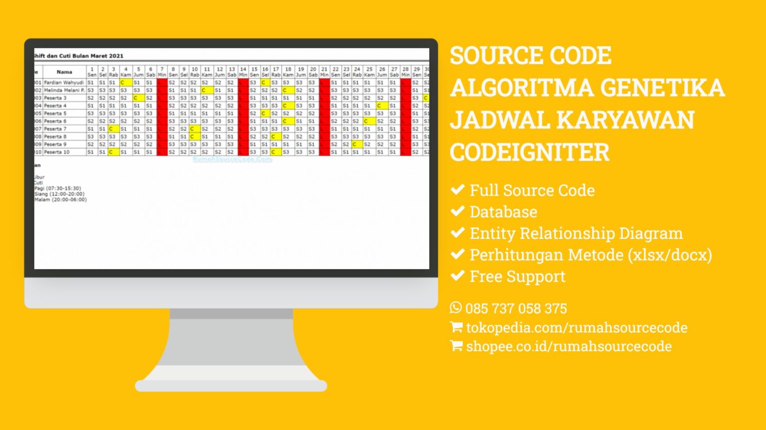Algoritma Genetika Jadwal Karyawan Codeigniter - TugasAkhir.Id